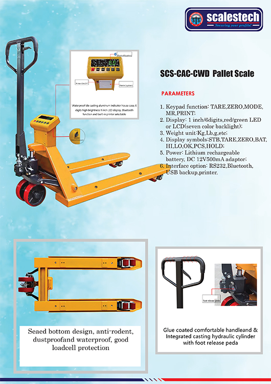Electric Pallet Weighing Truck Scale | Portable Pallet Scales
